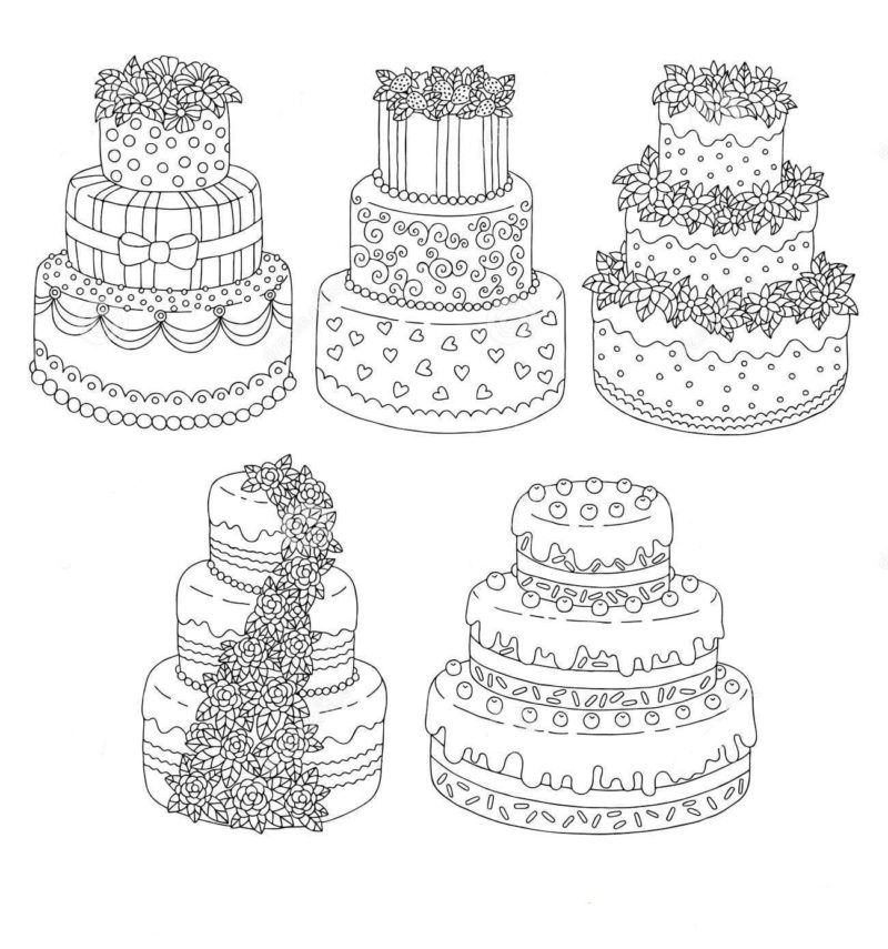 Cake Coloring Pages | 110 images for Kids Free Printable
