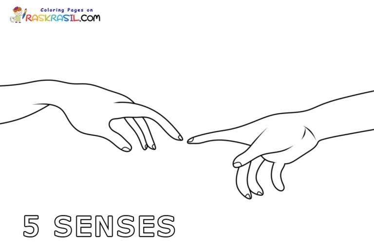 5 Senses Coloring Pages