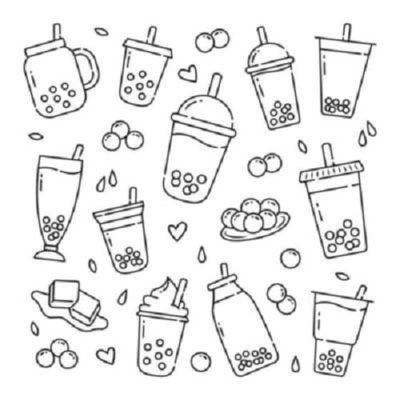 Ausmalbilder Bubble-Tee | Kostenlos Malvorlagen zum Ausdrucken