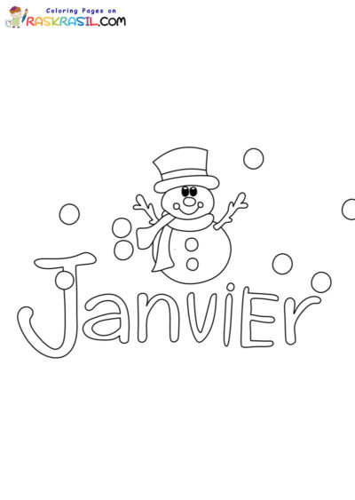 Coloriage Janvier à imprimer