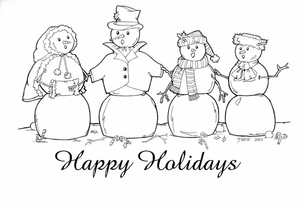 Happy Holidays Coloring Pages