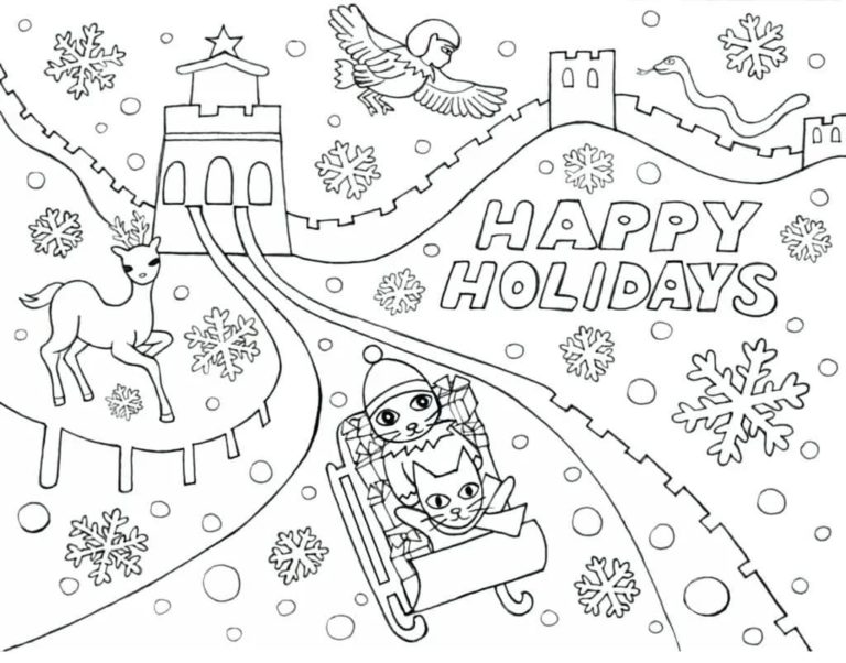 Happy Holidays Coloring Pages