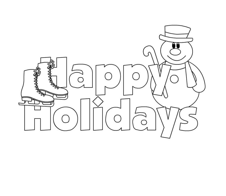 Happy Holidays Coloring Pages