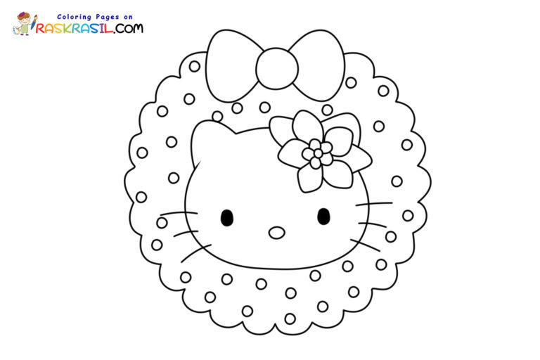 Disegni di Natale Hello Kitty da Colorare