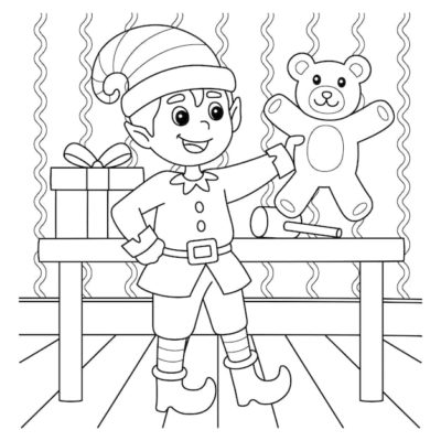 Nisser og elvere farvelægningsark