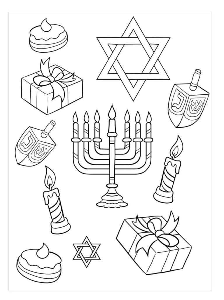 Coloriage Hanukkah à imprimer