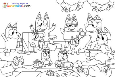Bluey Christmas Coloring Pages