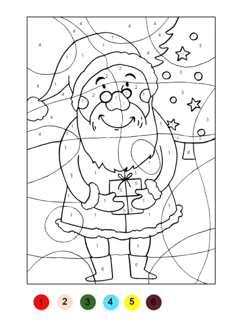Dibujos de Navidad por Números para Colorear