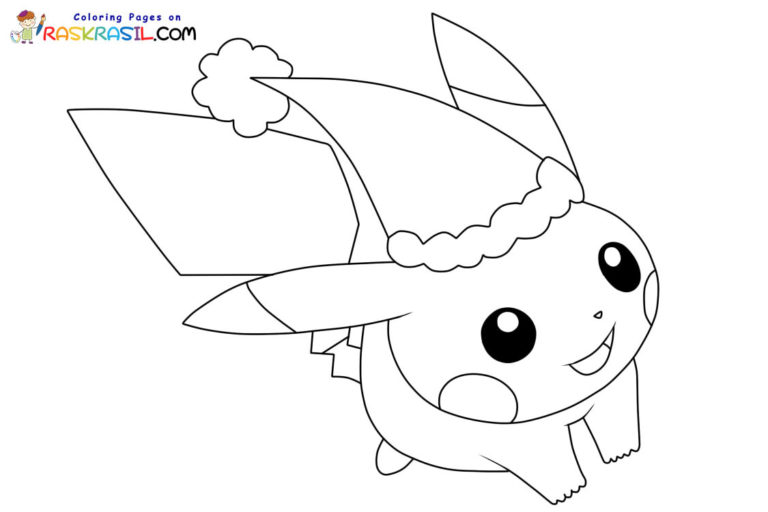 Christmas Pikachu Coloring Pages