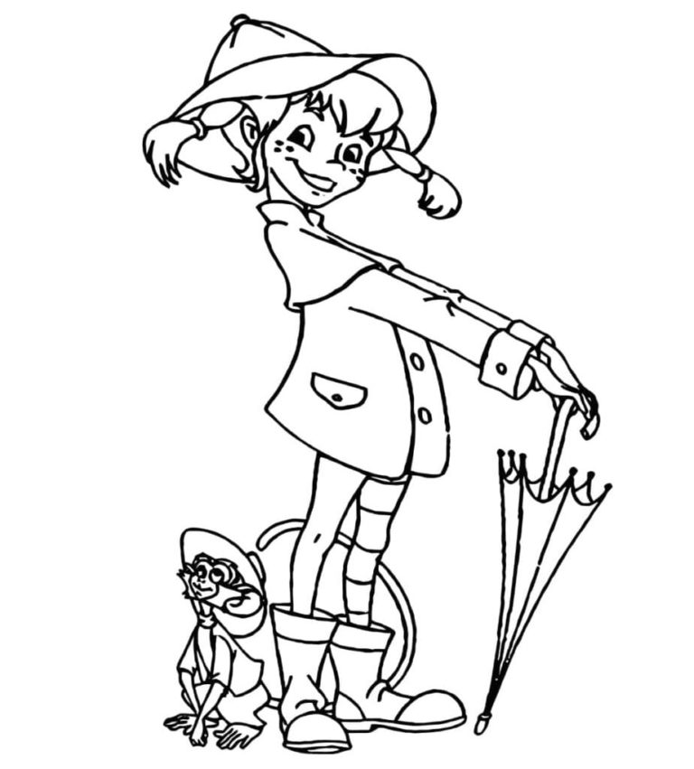 Dibujos de Pippi Calzaslargas para Colorear