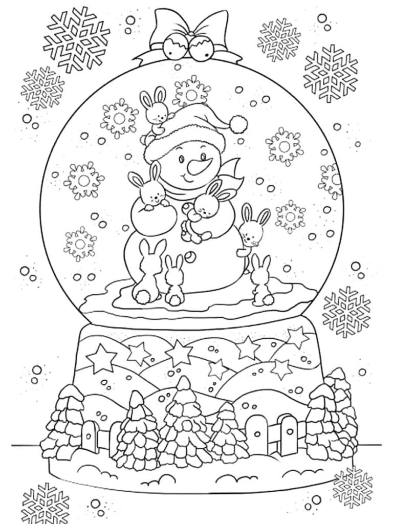 Snowglobe Coloring Pages