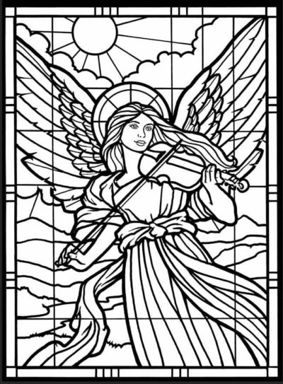 Coloriage Vitrail à imprimer