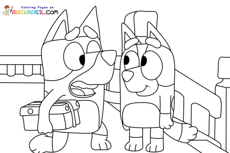 Dibujos de Bluey y Bingo para Colorear