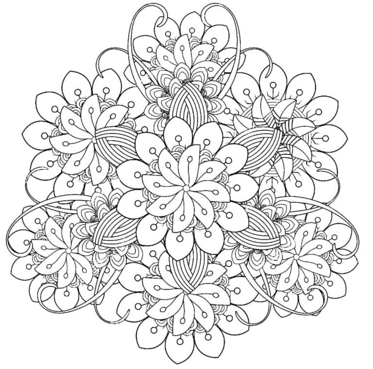 Flowers Mandala Coloring Pages
