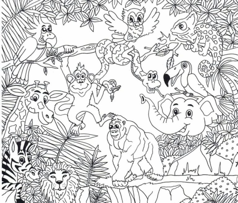 Dibujos de Animales de la Selva para Colorear