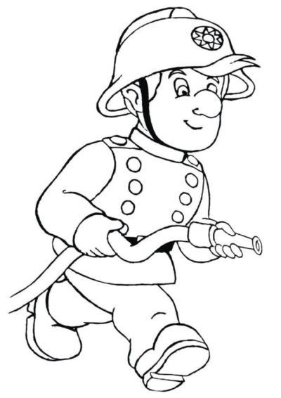 Coloriage Pompier à imprimer