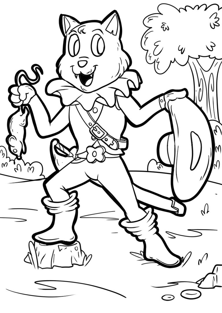 Dibujos de El Gato con Botas para Colorear