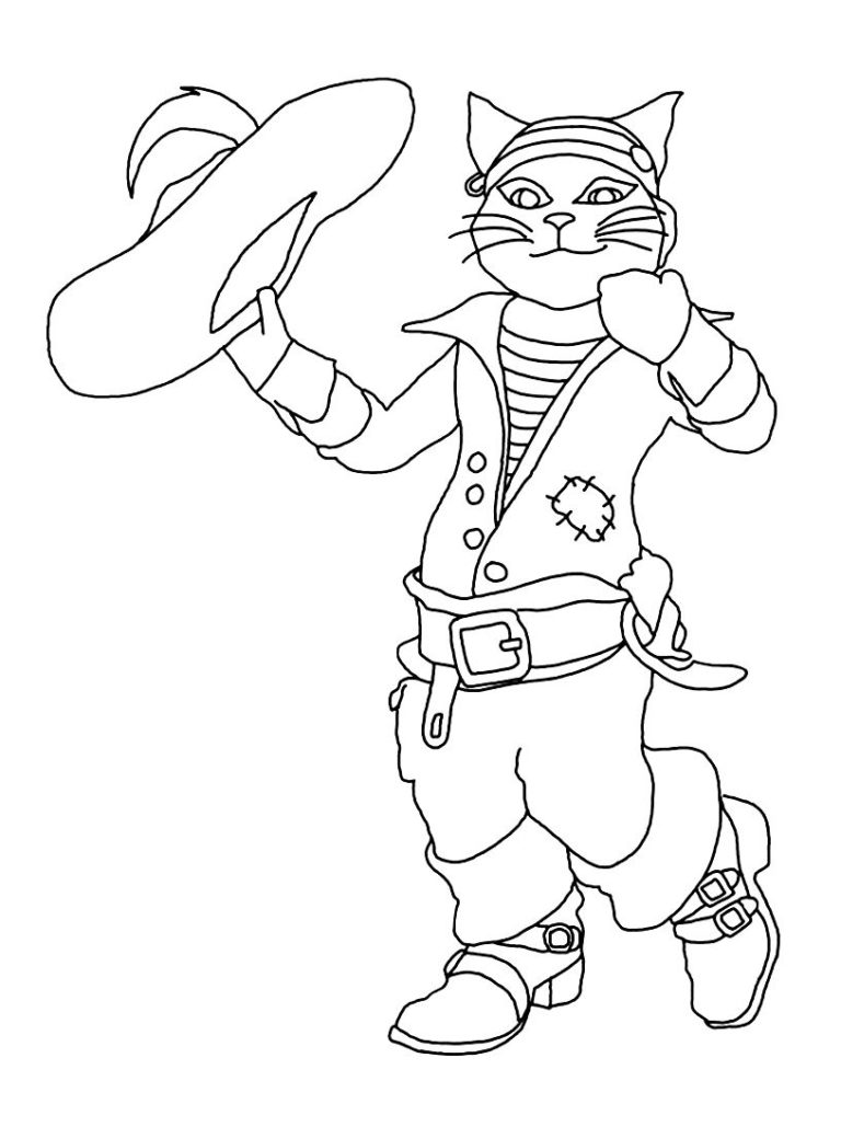 Dibujos de El Gato con Botas para Colorear