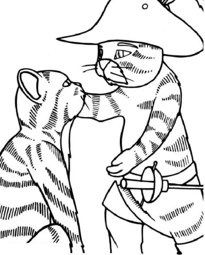 Dibujos de El Gato con Botas para Colorear
