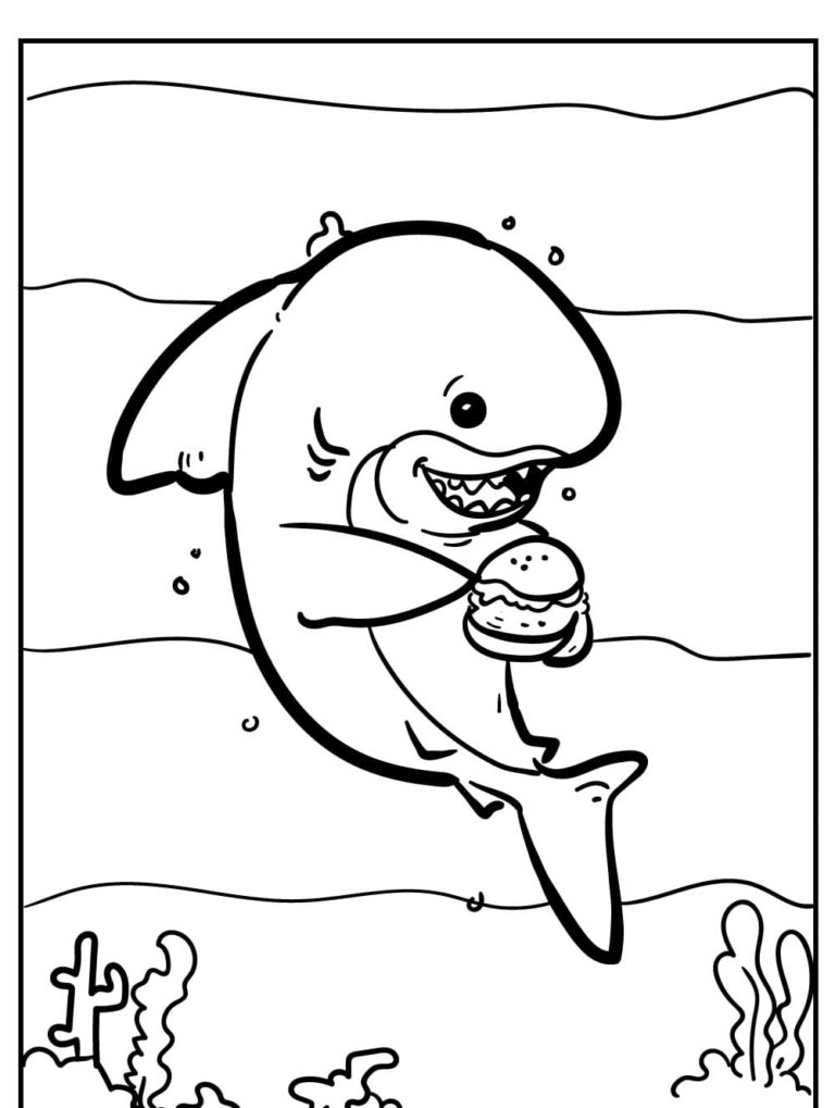 Desenhos de Tubarões para Colorir