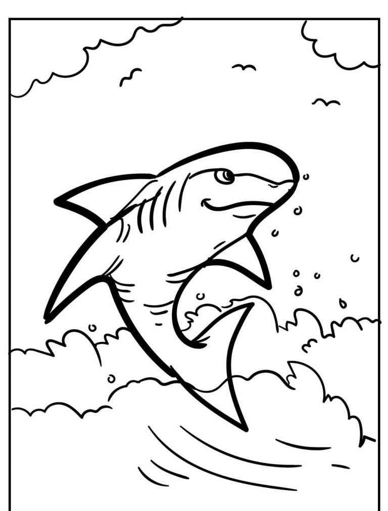 Desenhos de Tubarões para Colorir