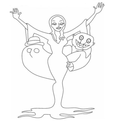 Dibujos de La familia Addams para Colorear