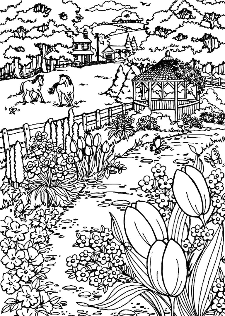 Dibujos de Jardines para Colorear