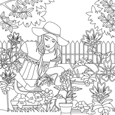 Coloriage Jardin à imprimer