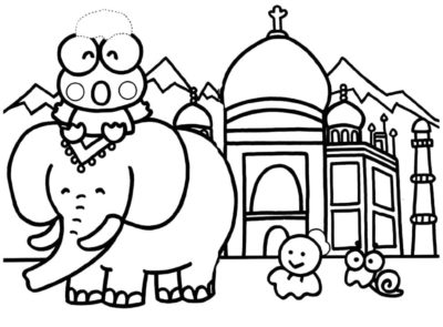 Keroppi Coloring Pages