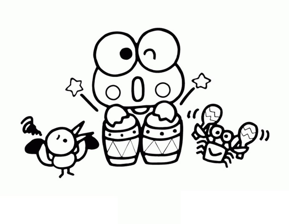 Keroppi Coloring Pages