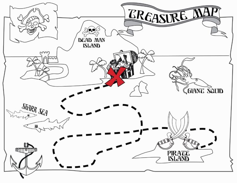 Disegni di Mappa del Tesoro da Colorare