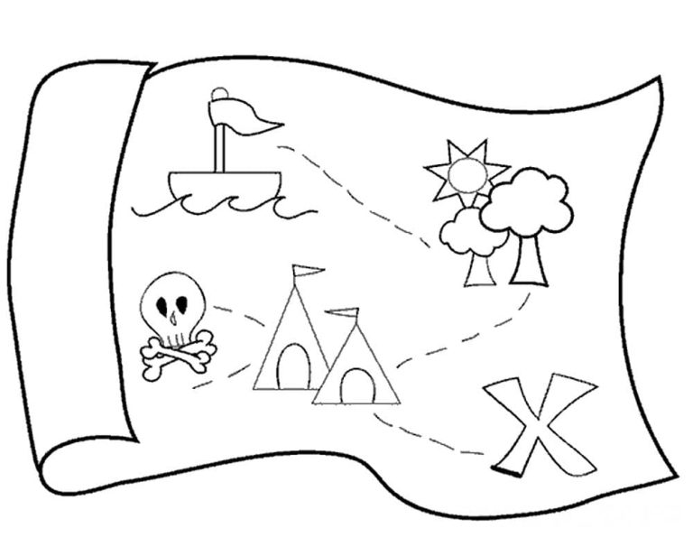 Disegni di Mappa del Tesoro da Colorare
