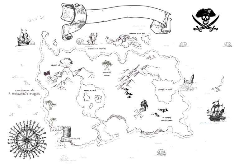 Kolorowanki Mapa Skarbów | Darmowe Malowanki do wydruku