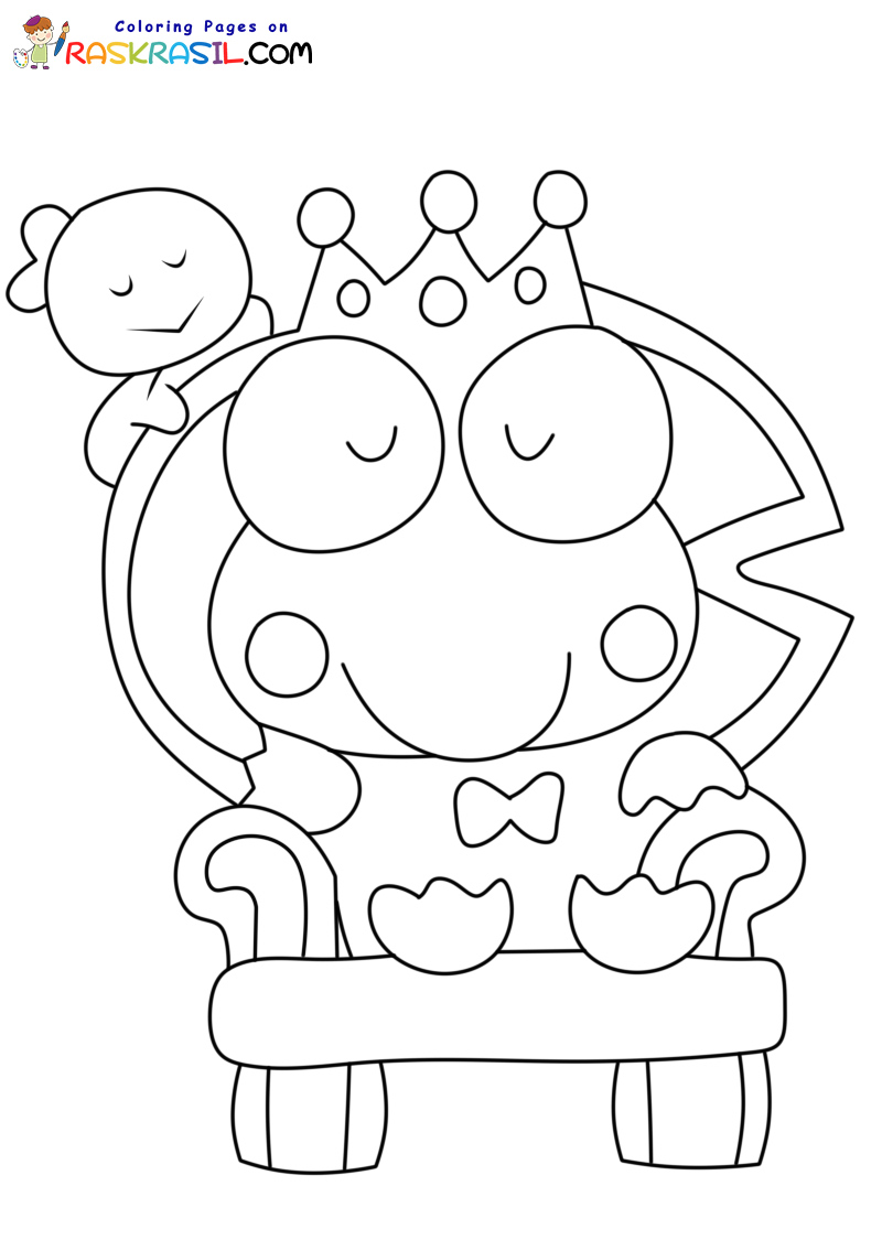Keroppi Coloring Pages