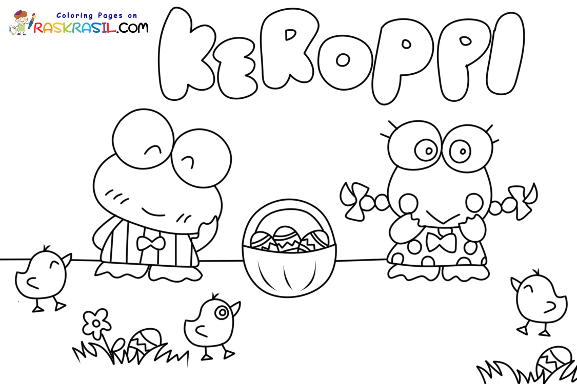 Keroppi Coloring Pages