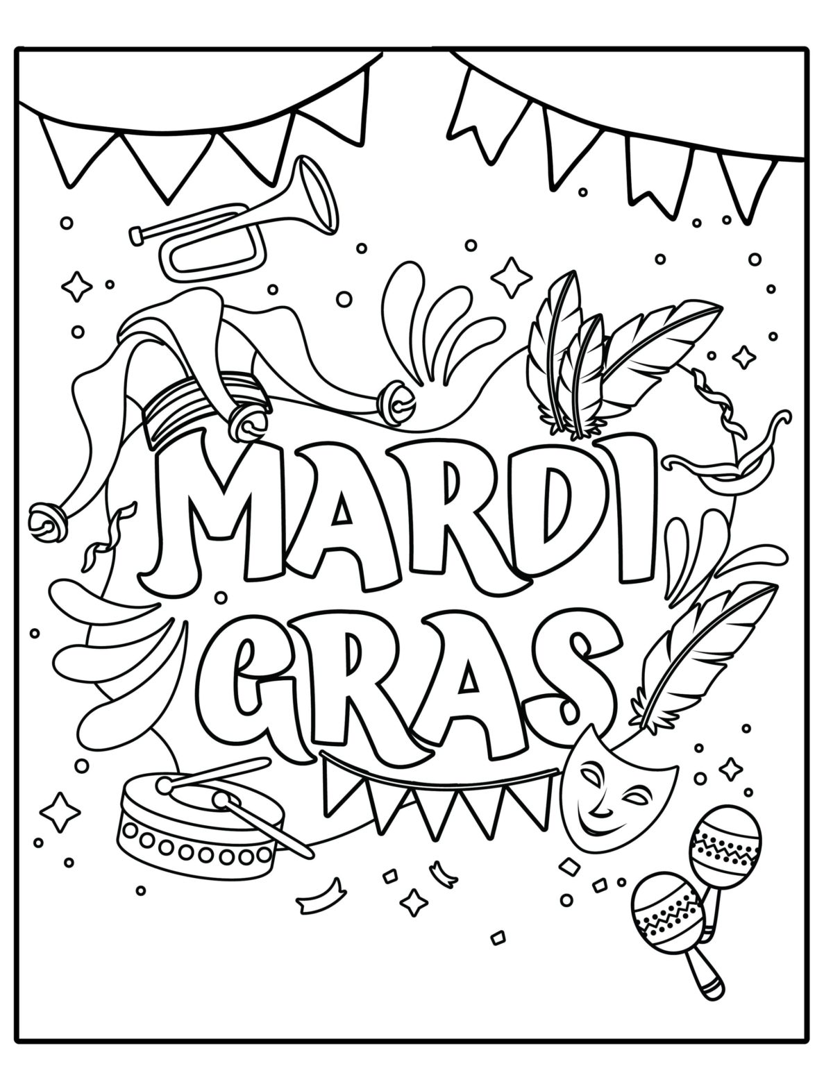 Coloriage Mardi Gras à imprimer