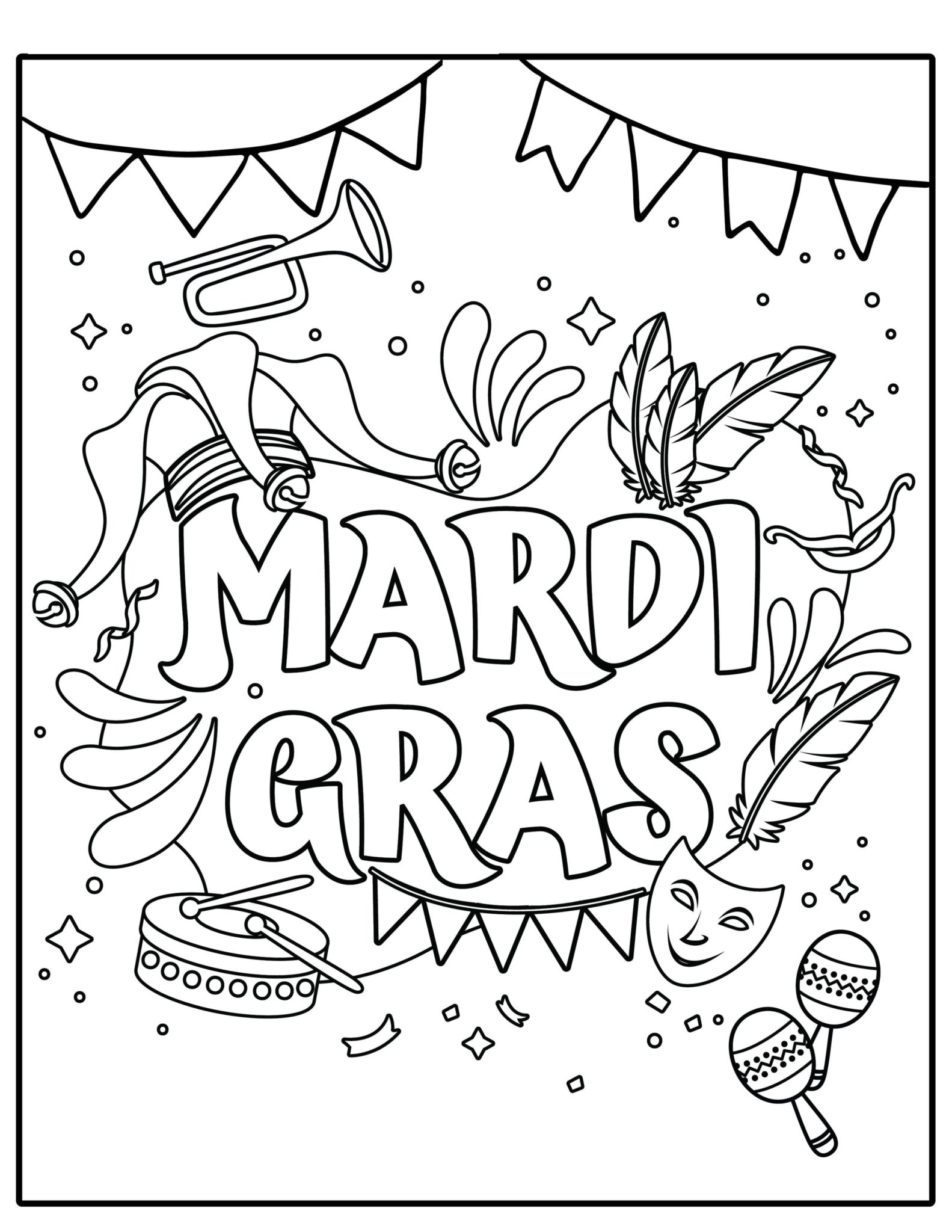 Coloriage Mardi Gras à imprimer