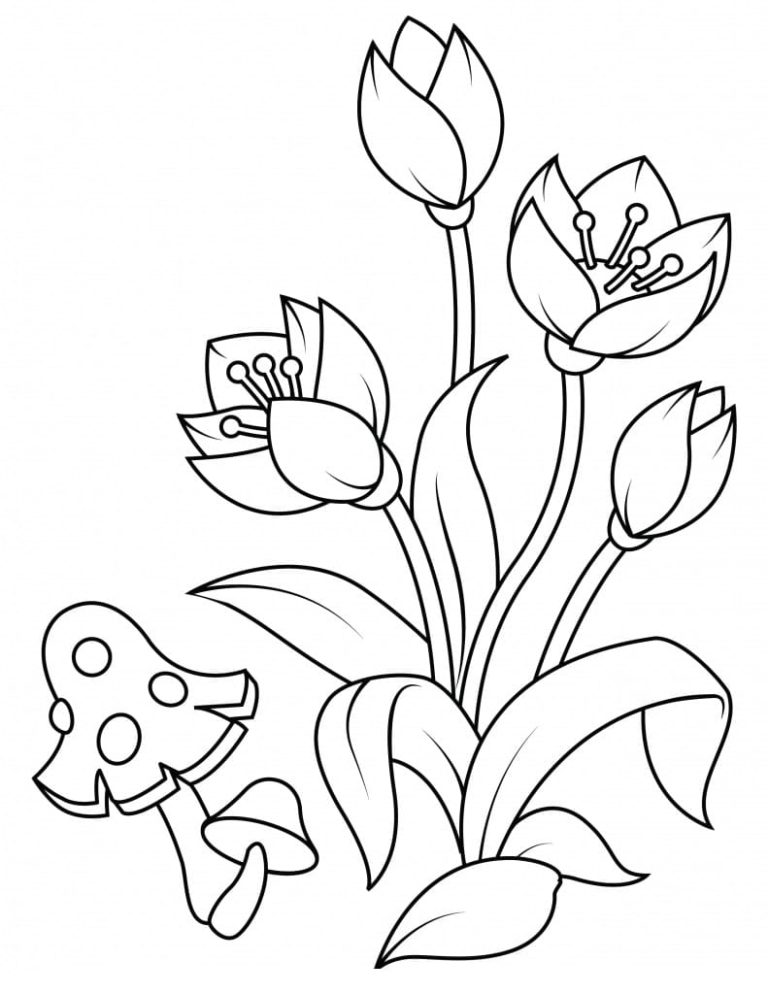 Spring Flowers Coloring Pages