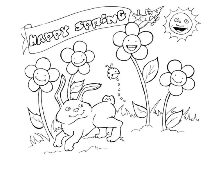 Happy Spring Coloring Pages