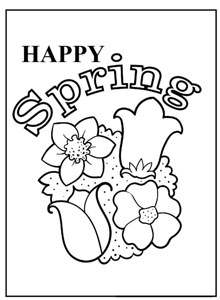 Happy Spring Coloring Pages