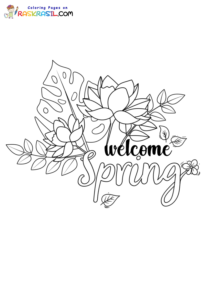 Happy Spring Coloring Pages