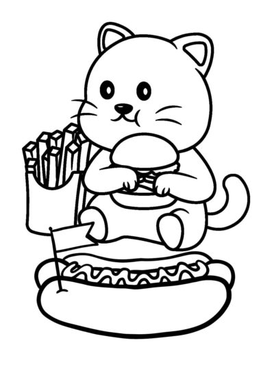 Hot Dog Coloring Pages