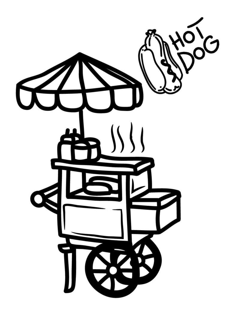 Hot Dog Coloring Pages