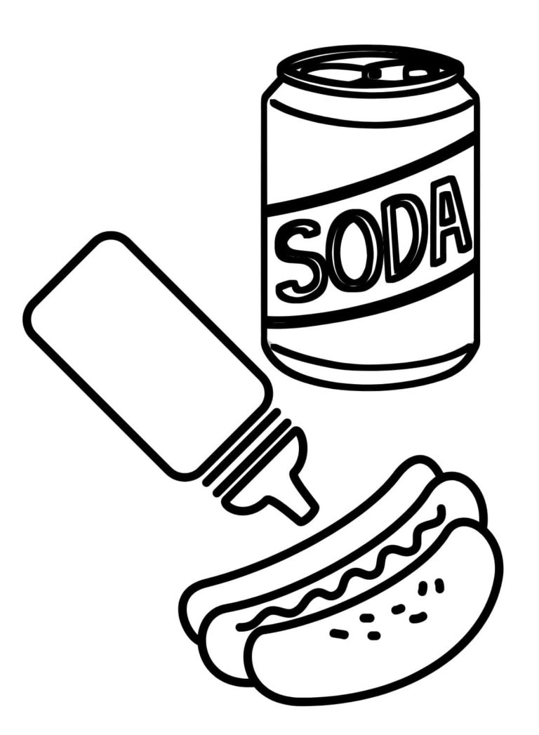 Hot Dog Coloring Pages