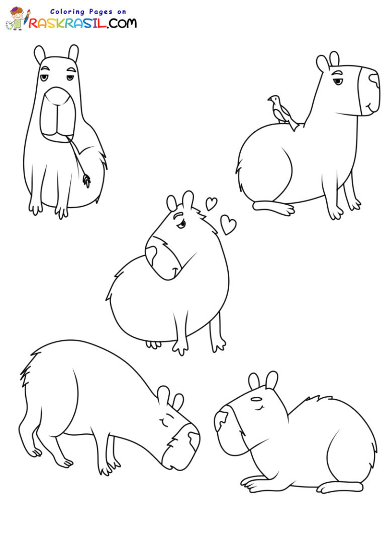 Capybara Coloring Pages