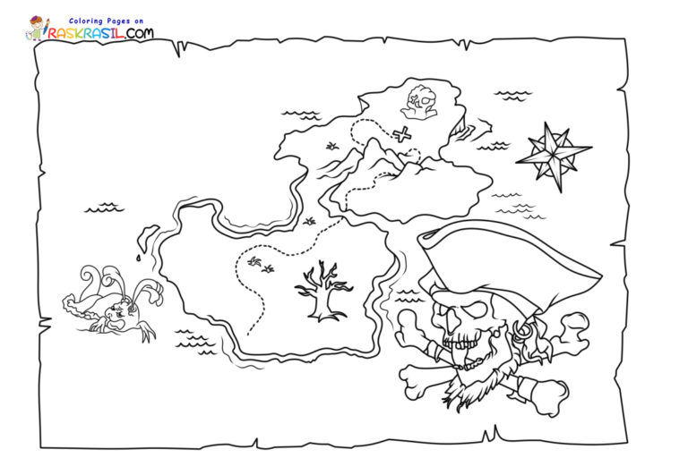 Treasure Map Coloring Pages