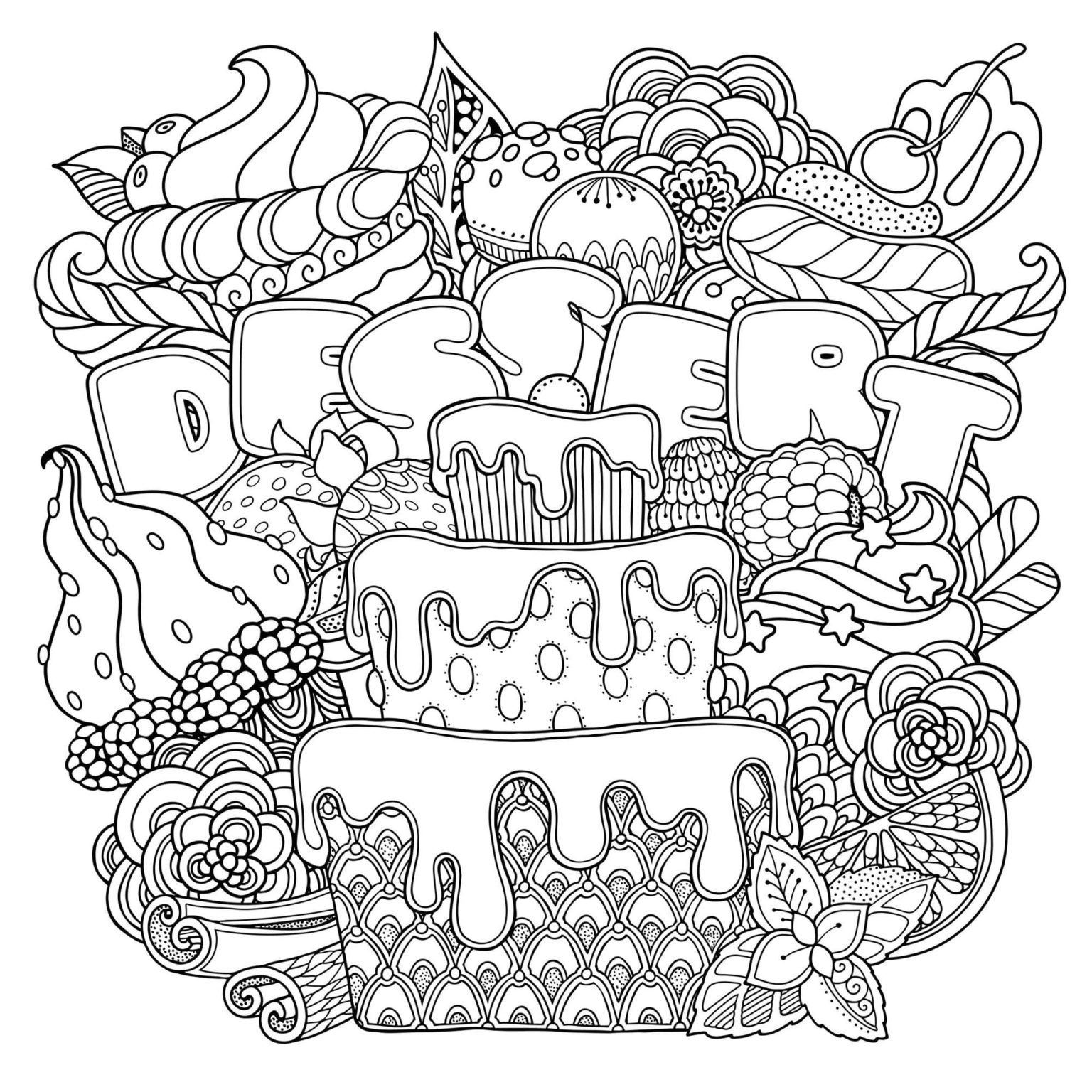 Coloriage Dessert à imprimer