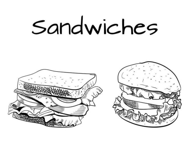 Sandwich Coloring Pages