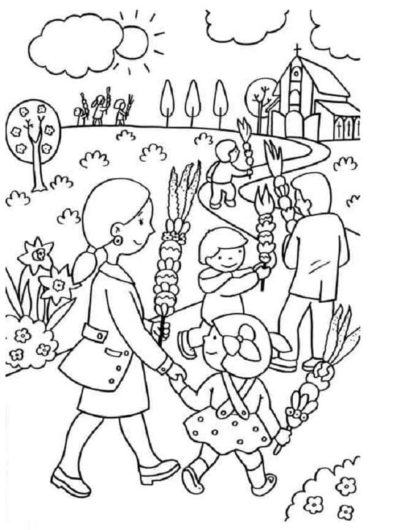 Coloriage Église à imprimer
