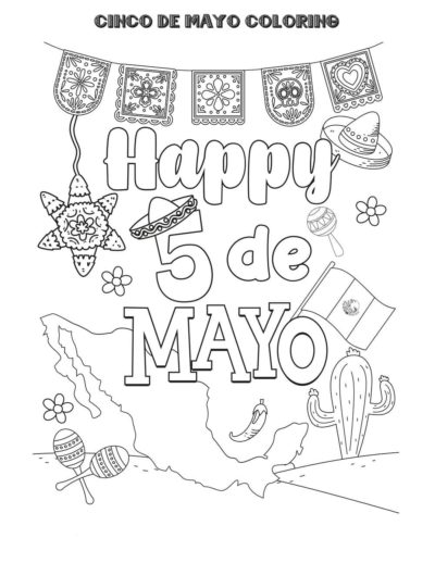 Dibujos de Cinco de Mayo para Colorear